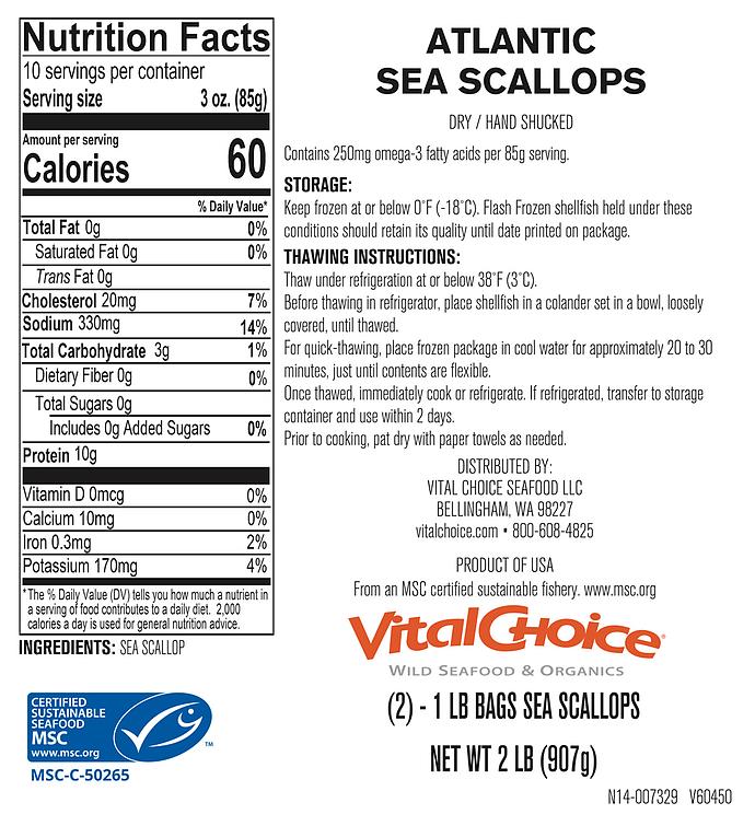 Wild Atlantic Sea Scallops | Vital Choice